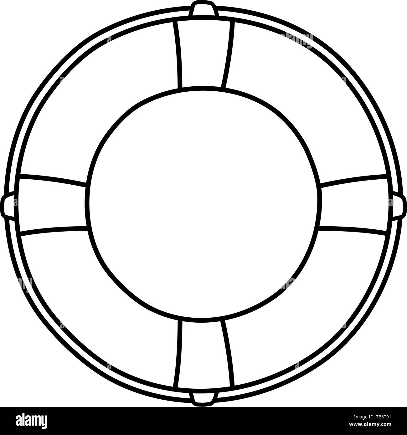 lifebuoy cartoon isolated flat icon summer time vector illustration ...