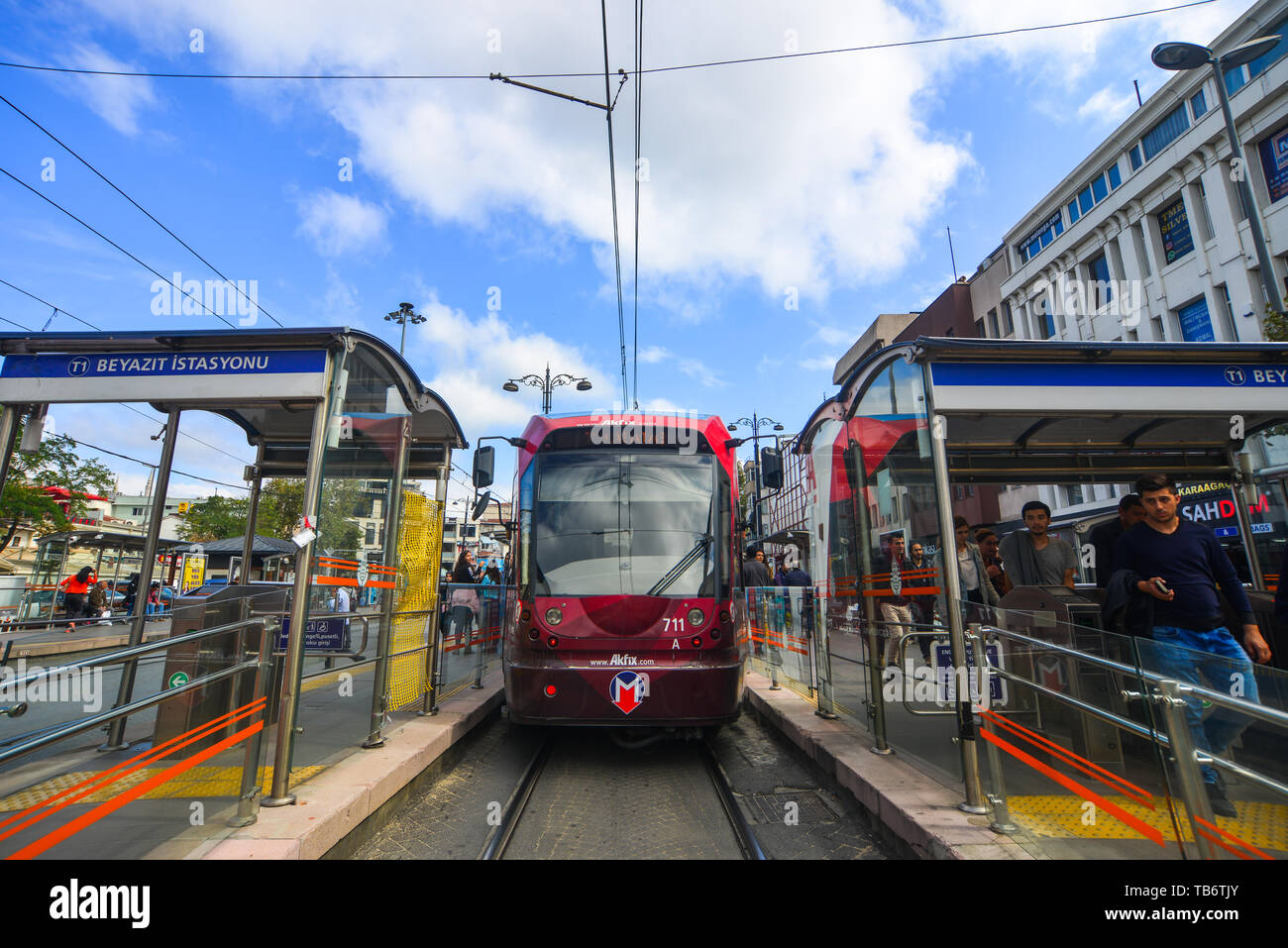 Istanbul, Turkey - Sep 27, 2018. Modern tram in Istanbul, Turkey ...