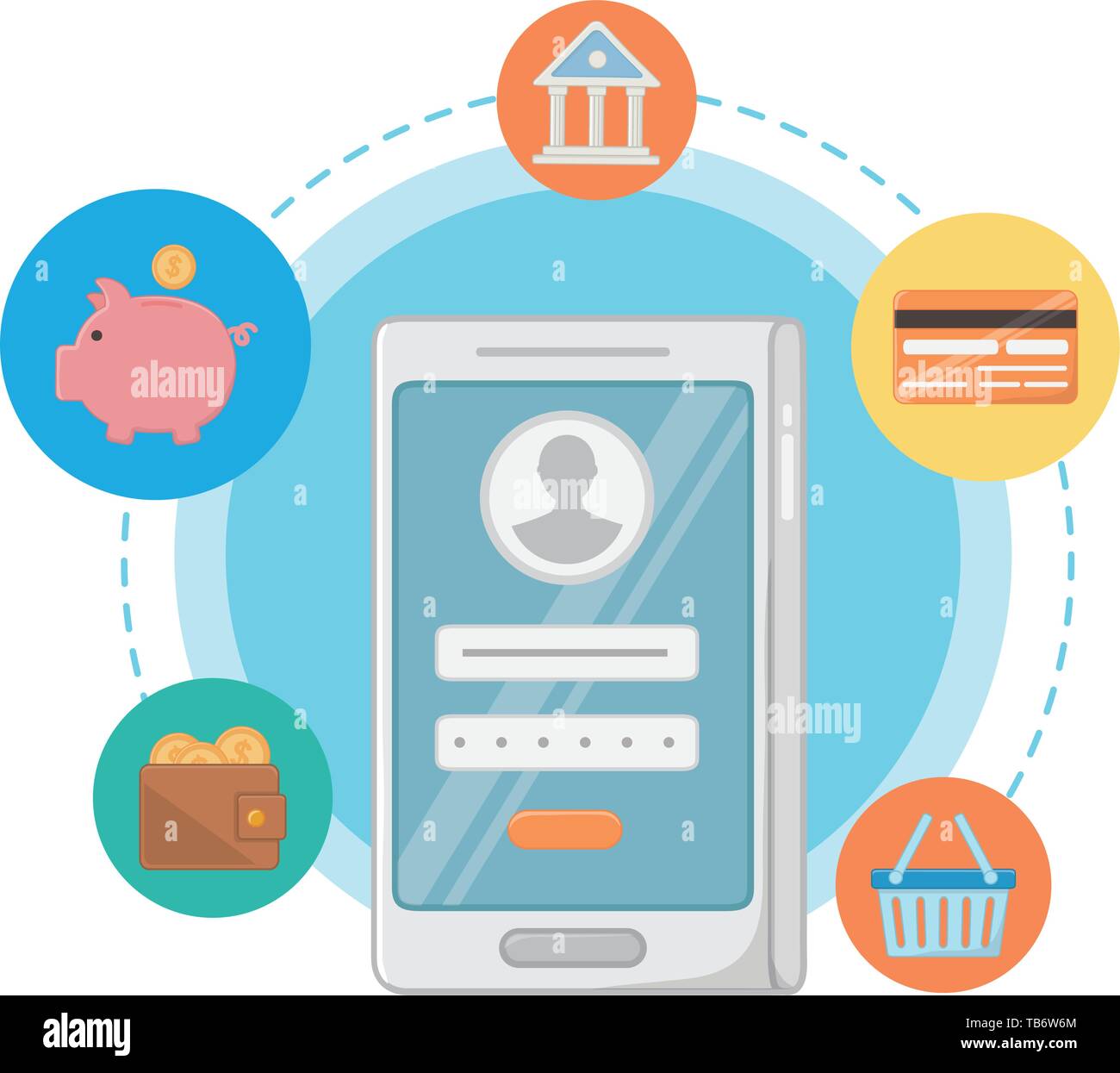 Smartphone design, Store shopping online ecommerce media market and ...