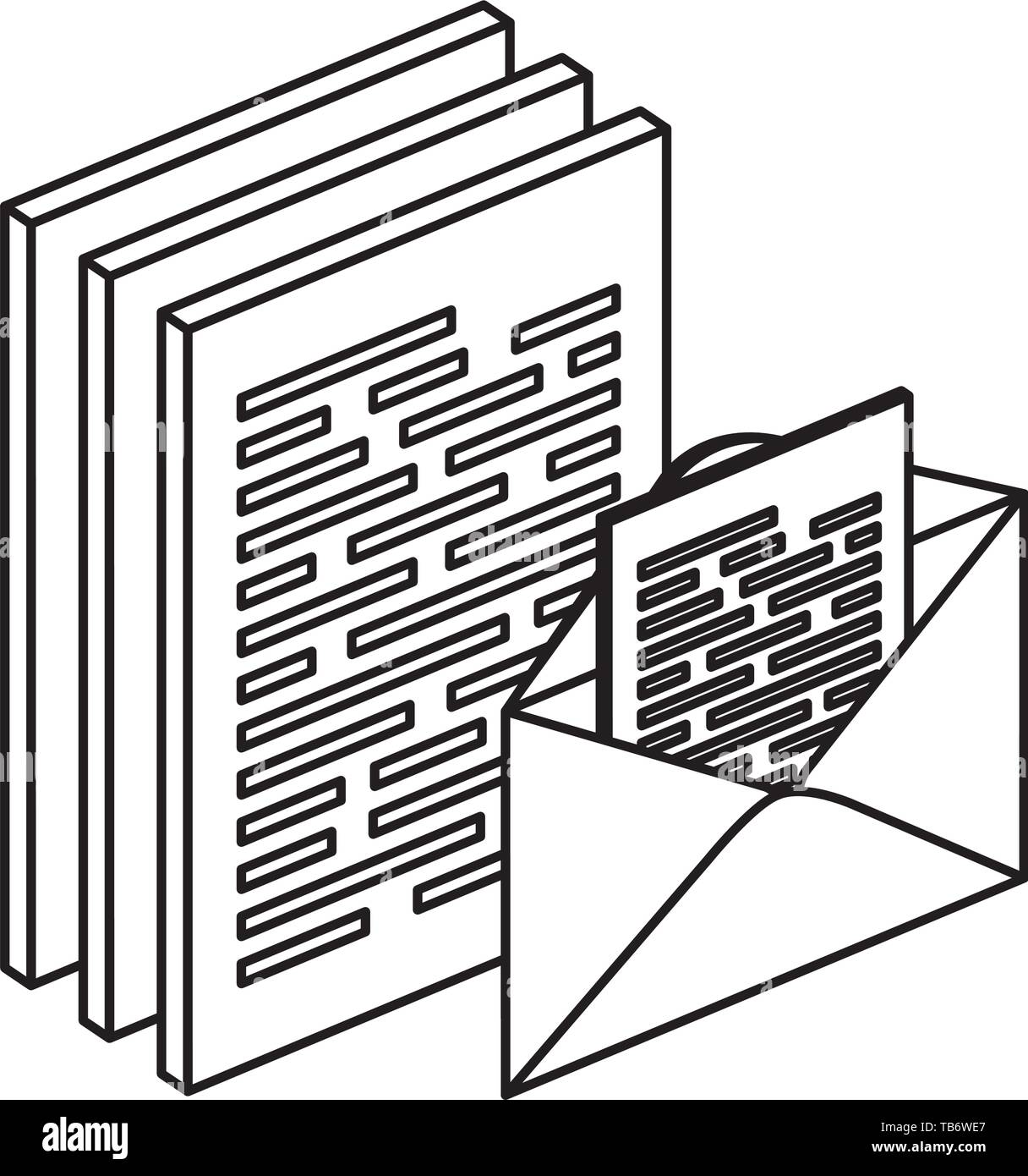 paper document files and envelope mail Stock Vector Image & Art - Alamy