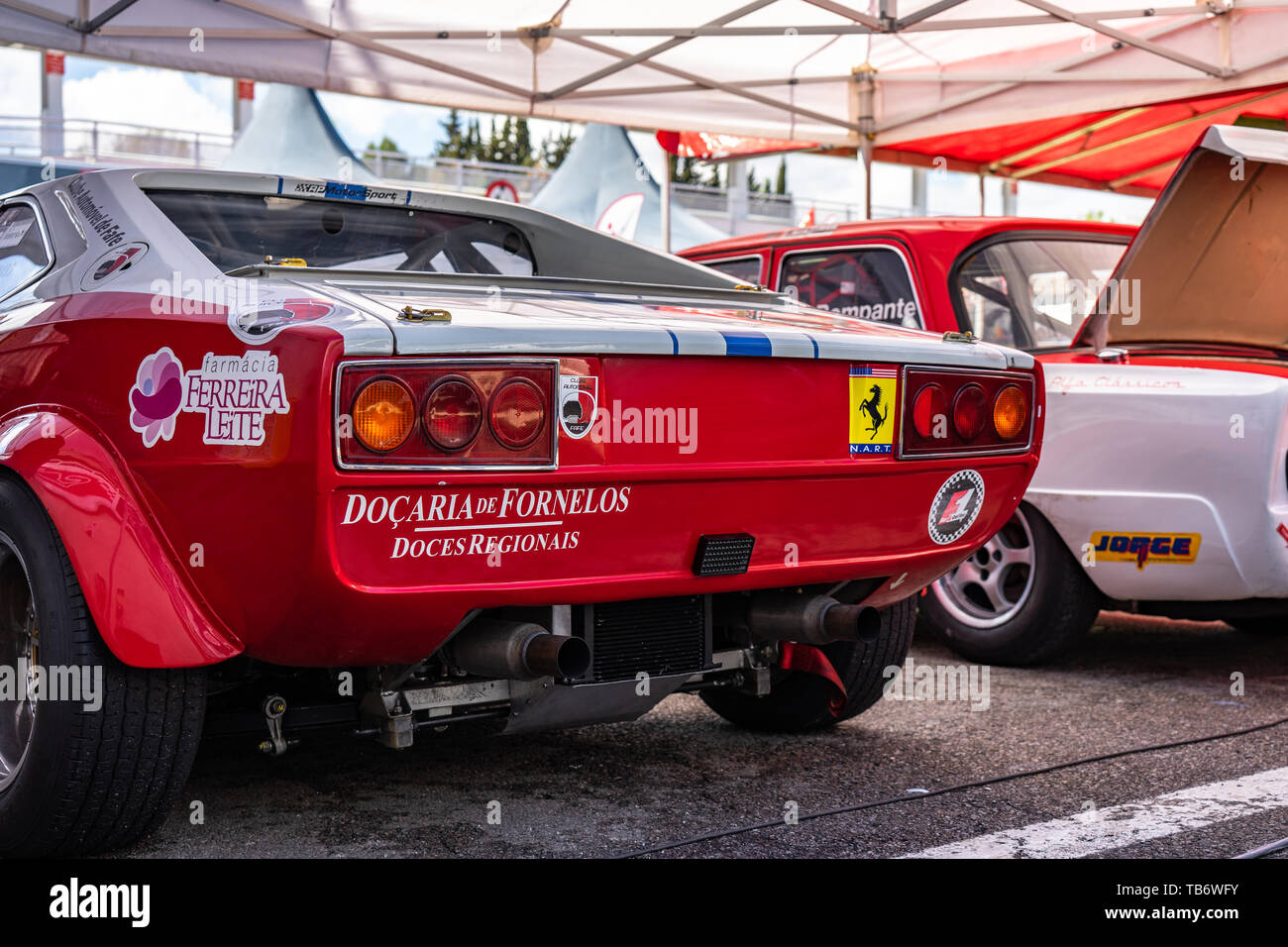 Ferrari 308 GT4 in montjuic spirit Barcelona circuit car show Stock ...