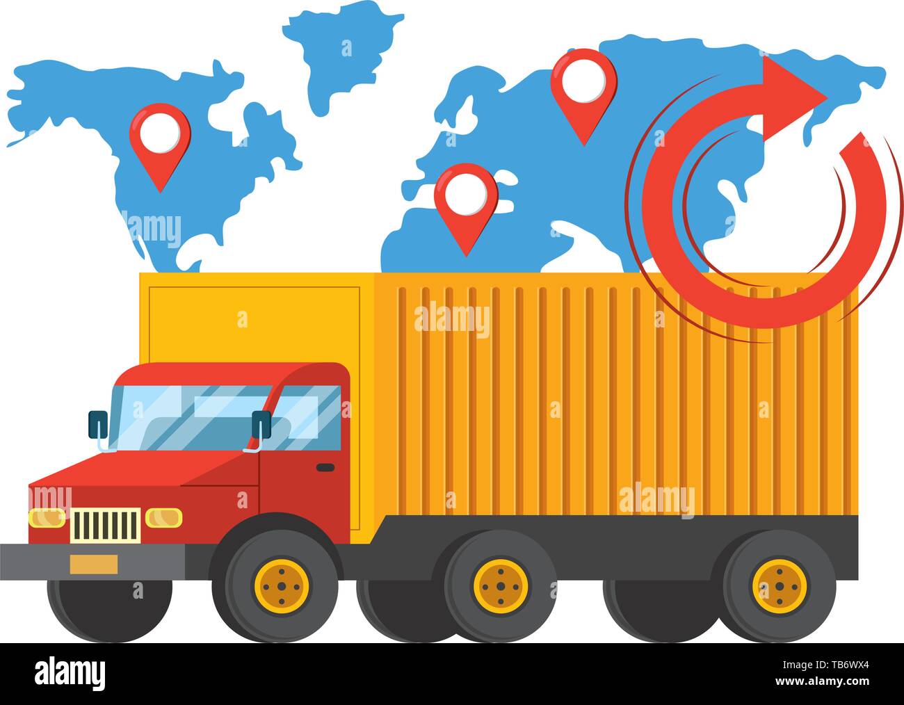 delivery tracking service shipping business logistic cartoon vector ...