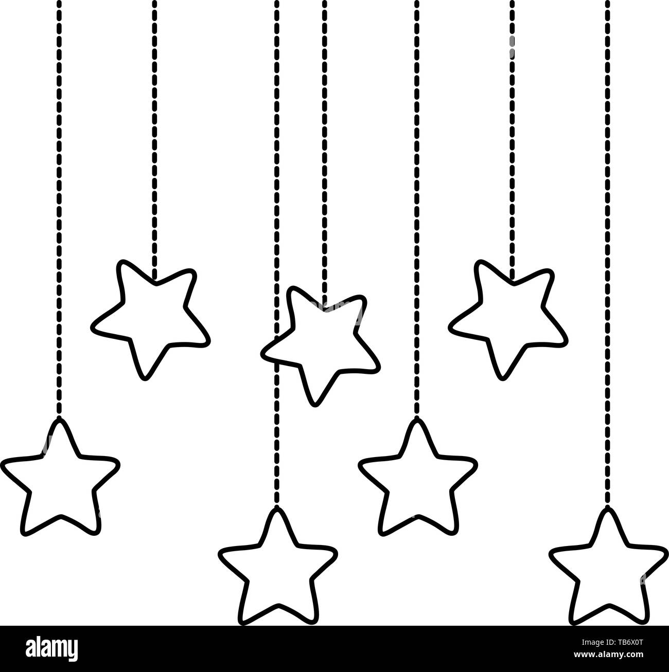 stars hanging icon cartoon vector illustration graphic design Stock ...