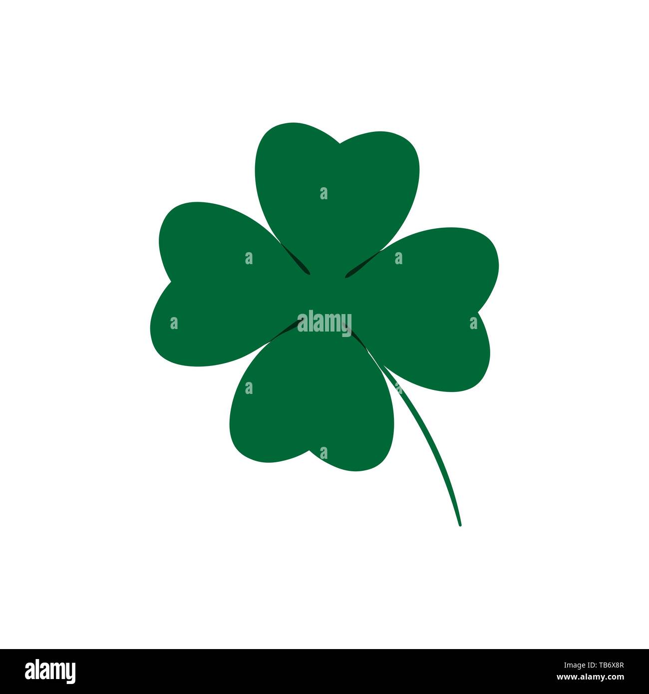 Four leaf clover icon in flat style. Green herb Isolated on white ...