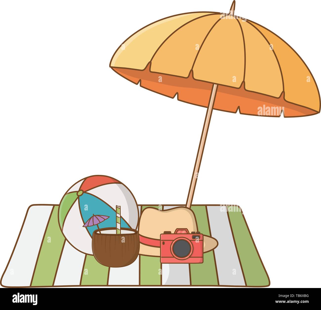Summer Vacation Beach Cartoon