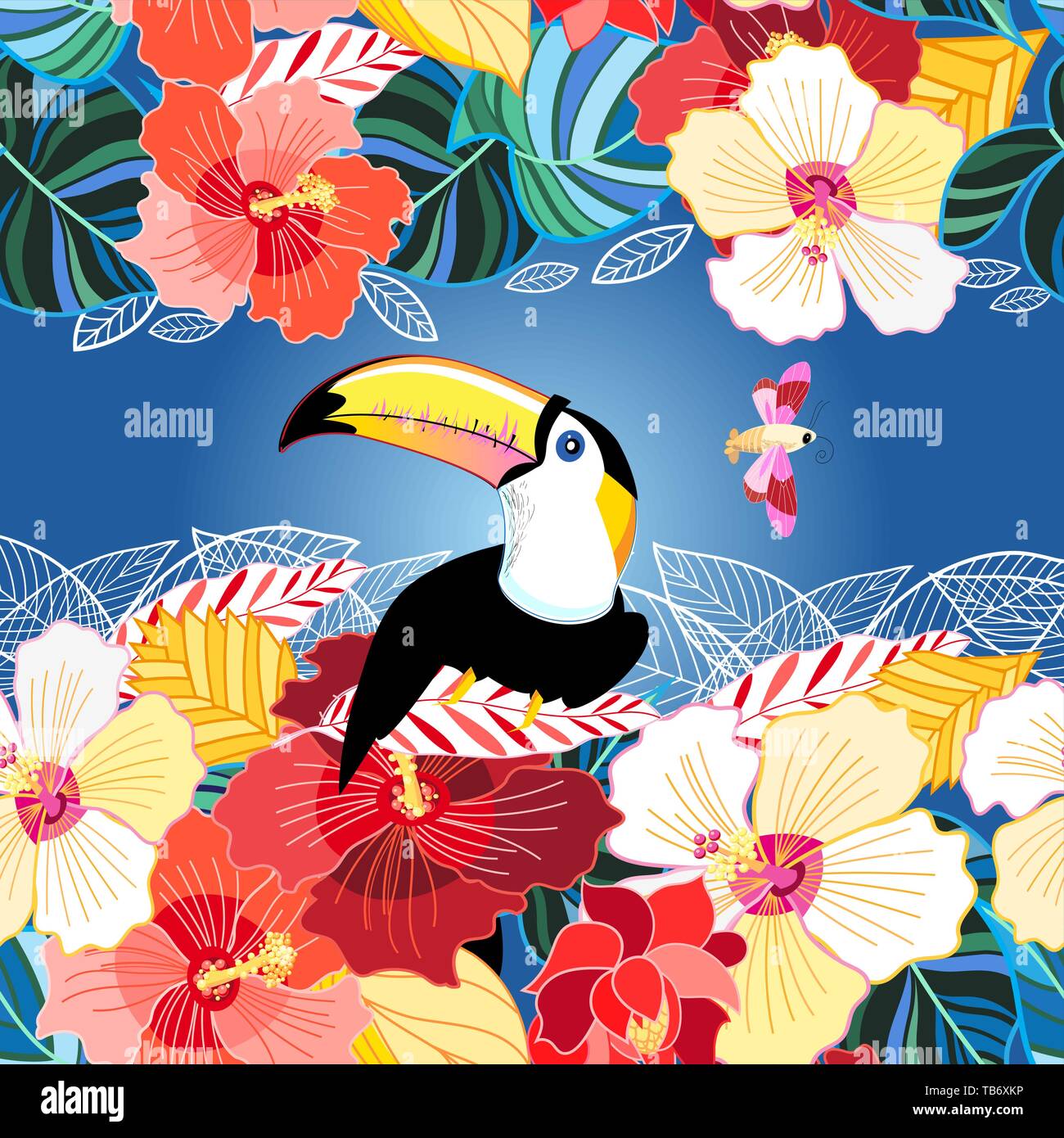 Vector color poster tropics and toucan in colors Stock Vector Image ...