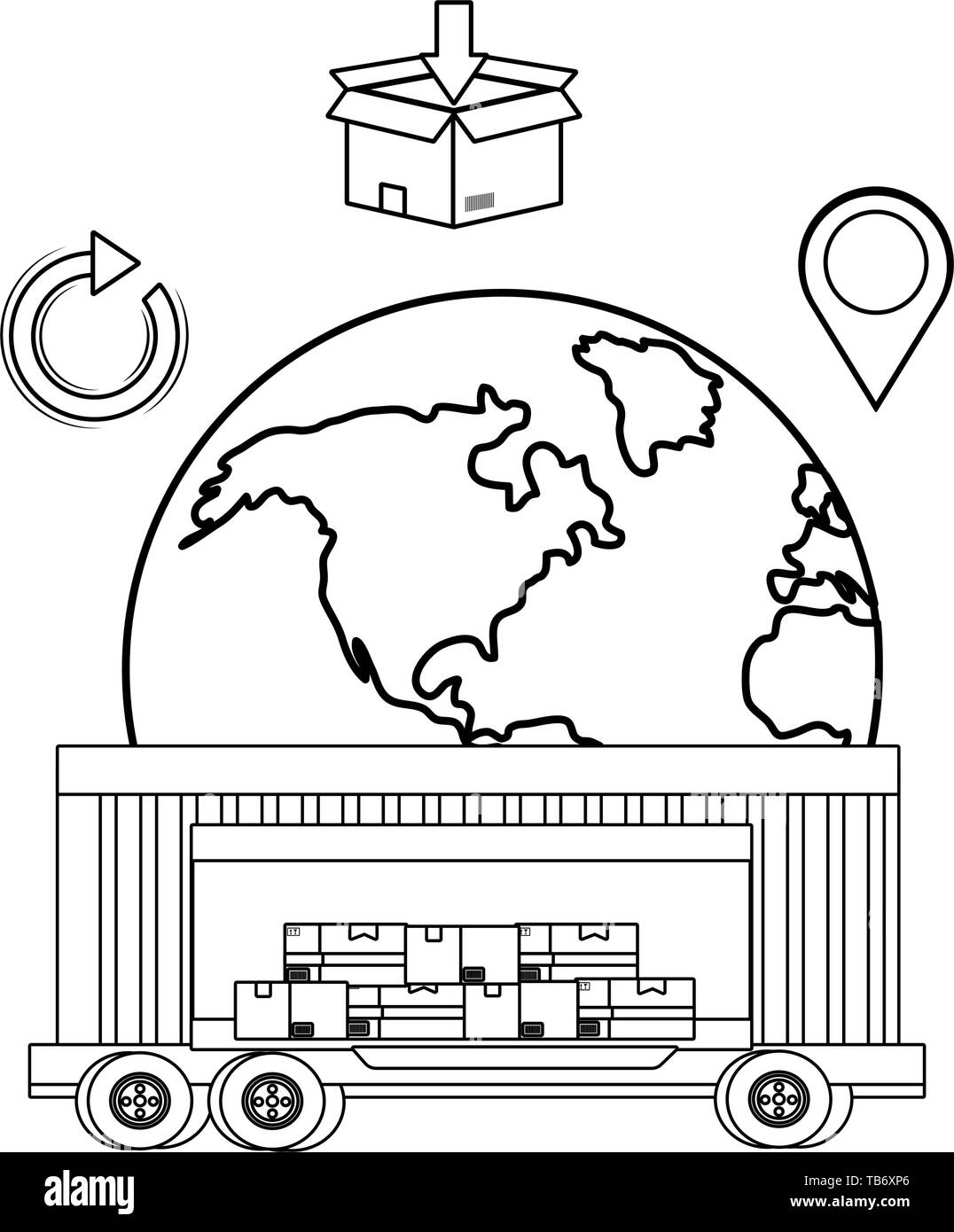 delivery tracking service shipping business logistic cartoon vector ...