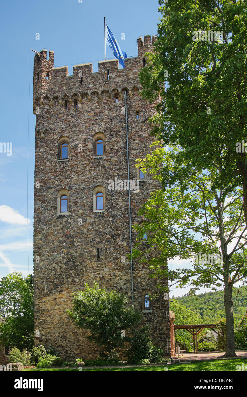 Bingen, Rhineland-Palatinate, Germany on May 26, 2019: Castle Klopp in ...