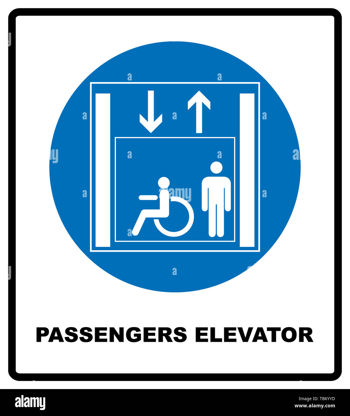 Passengers elevator for disabled sign. Lift icon. illustration isolated ...