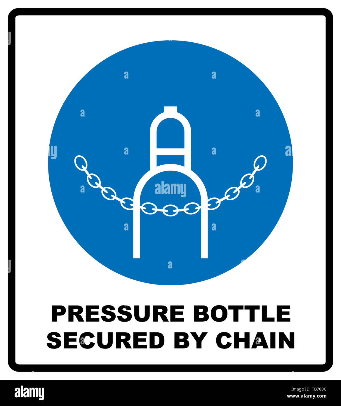 Pressure bottle secured by chain icon. Compressed bottle sign. design ...
