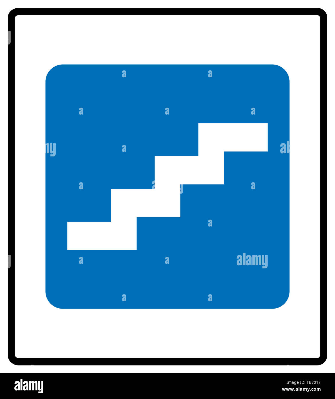 Stair up sign. illustration isolated on white. White simple pictogram ...