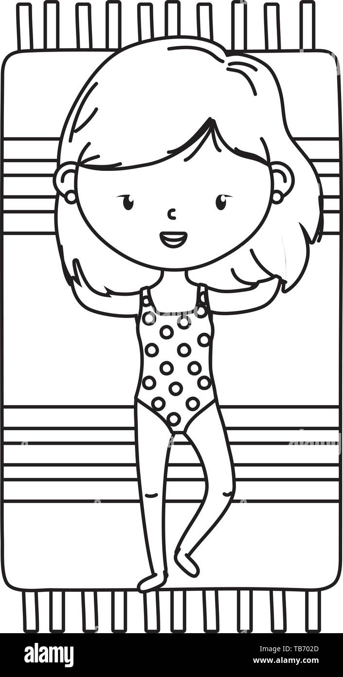 Girls In Bathing Suits Coloring Pages