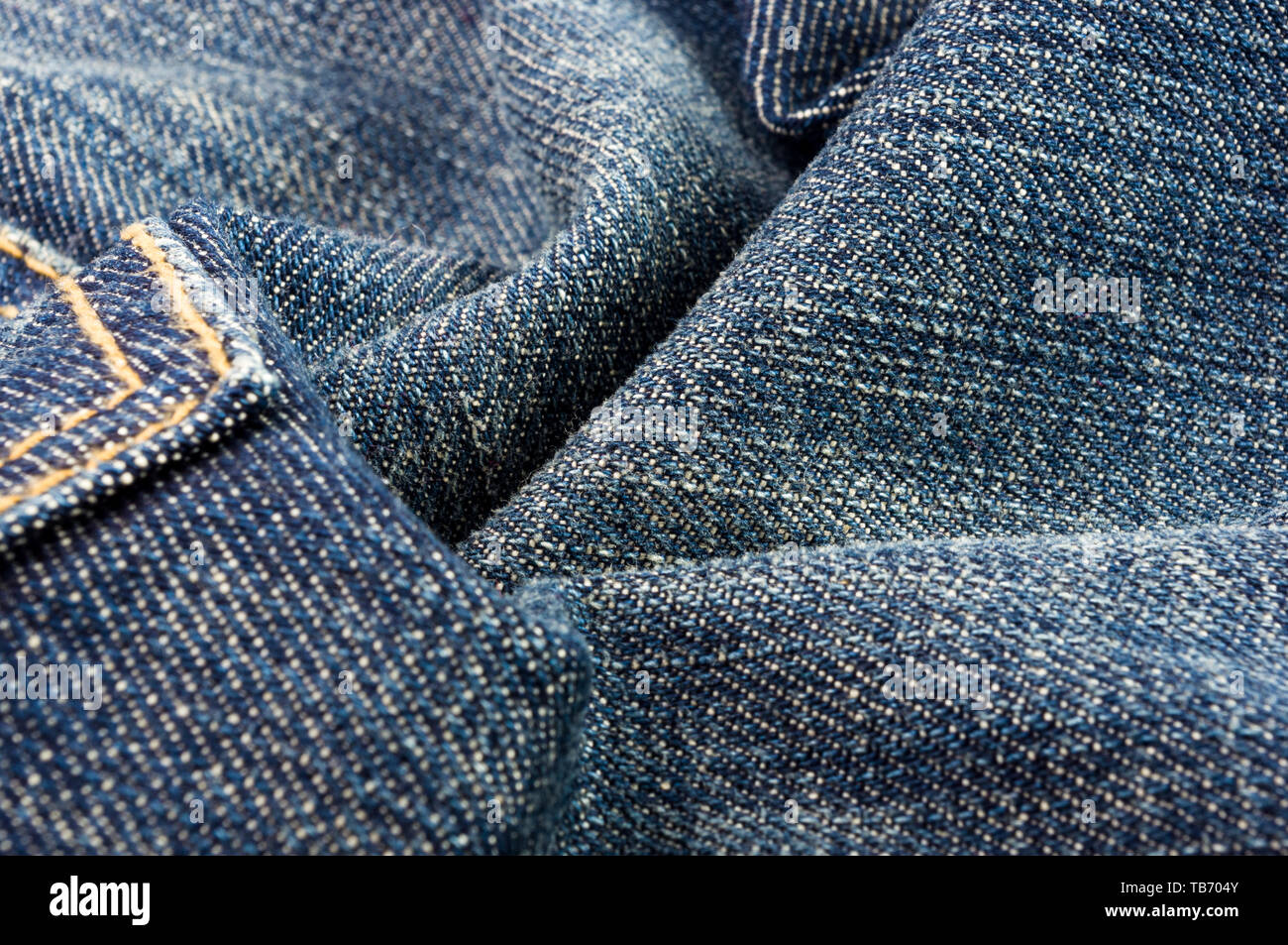clothing items blue washed faded jeans cotton fabric texture with seams ...