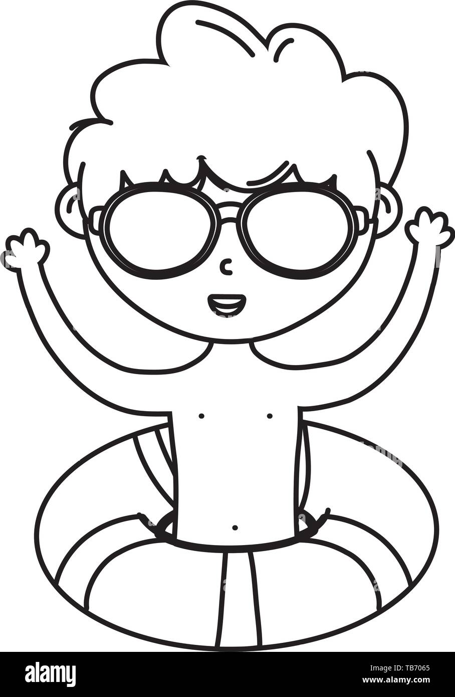 Kids Summer Clipart Black And White