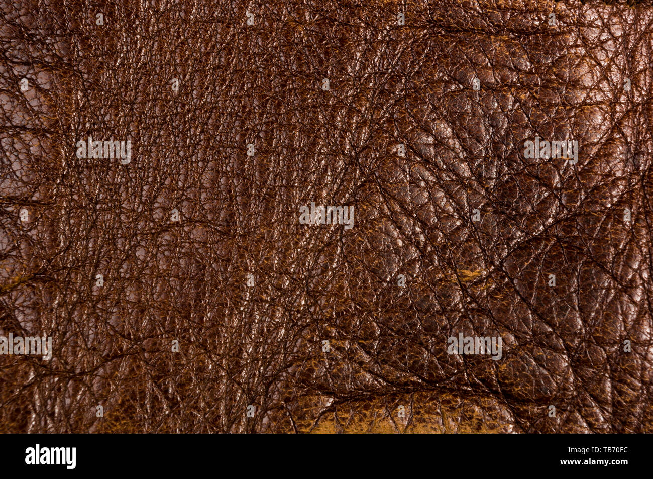 Old vintage genuine soft brown leather texture background, top layer ...