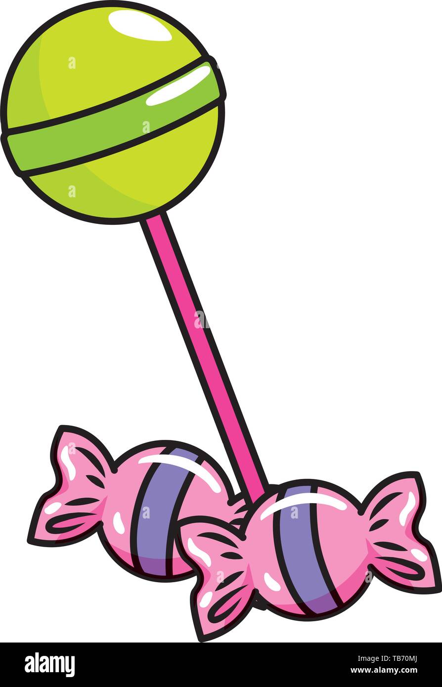 lolly pop and candies icon cartoon vector illustration graphic design ...