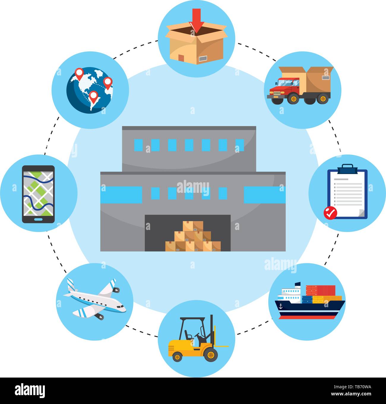 delivery tracking service shipping business logistic cartoon vector ...