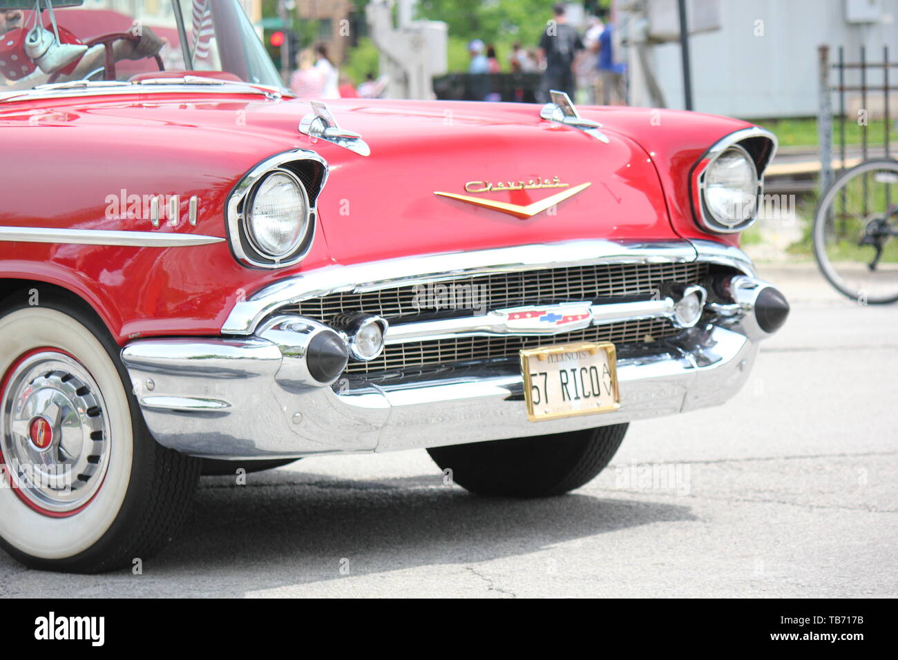 Red 1957 Chrysler sedan car in mint condition Stock Photo - Alamy