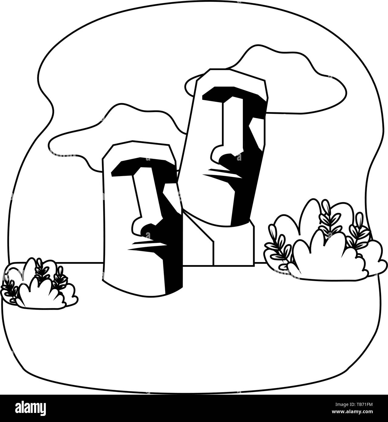 Moai statue landmark design, Travel trip vacation tourism and journey ...