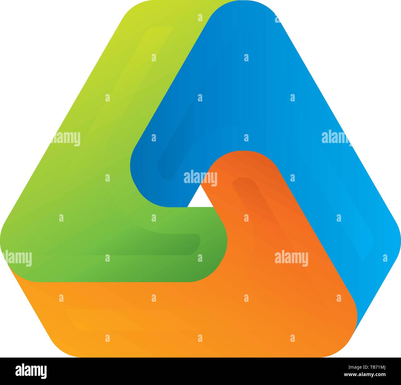 Vector illustration. Element with optical illusion in green, blue and ...