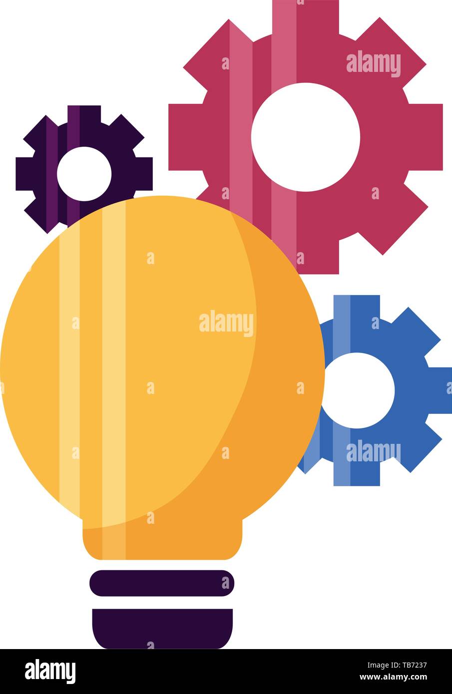 light bulb gears setting Stock Vector Image & Art - Alamy