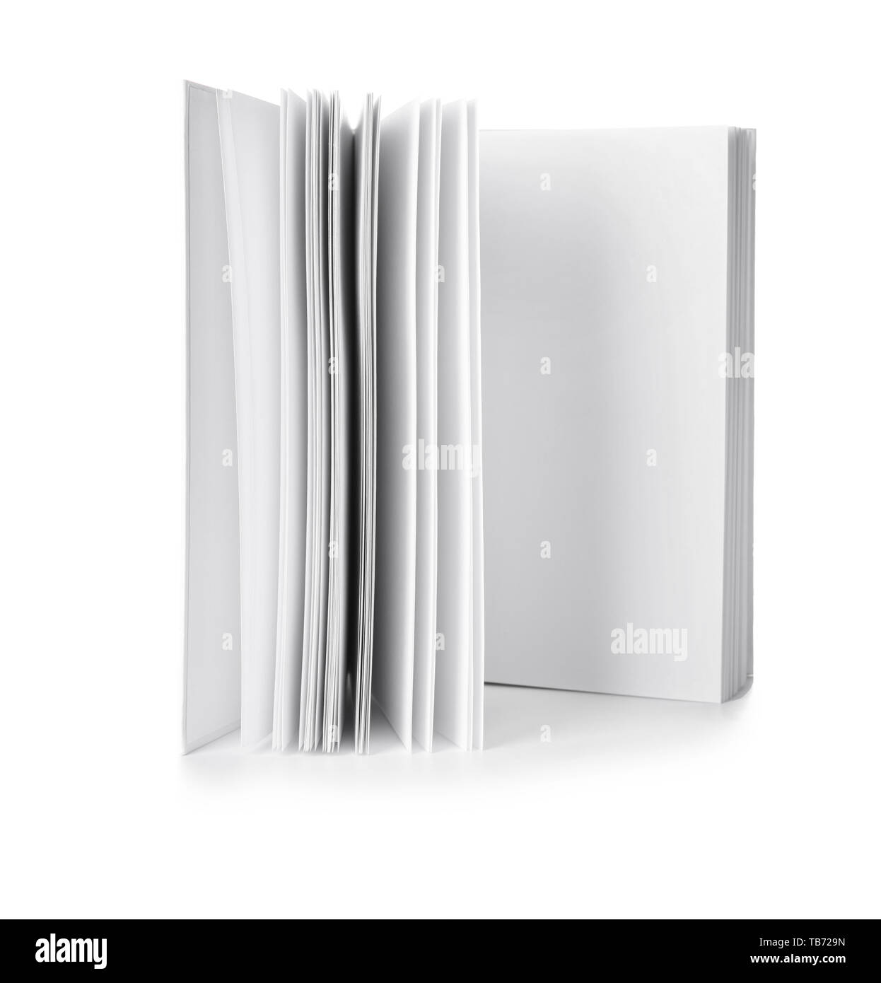 Book with blank pages on white background Stock Photo - Alamy