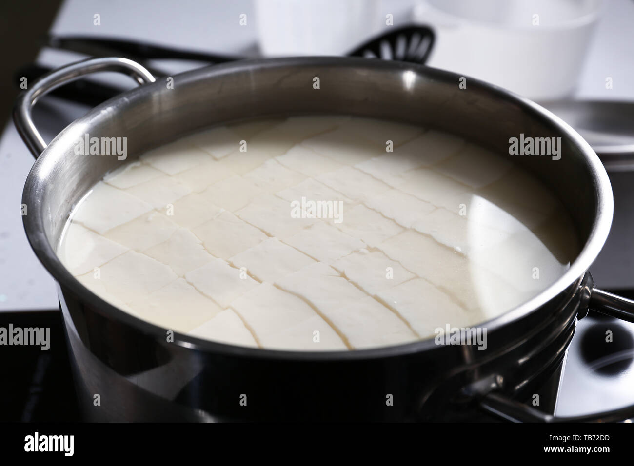 Preparing of tasty cheese Stock Photo - Alamy