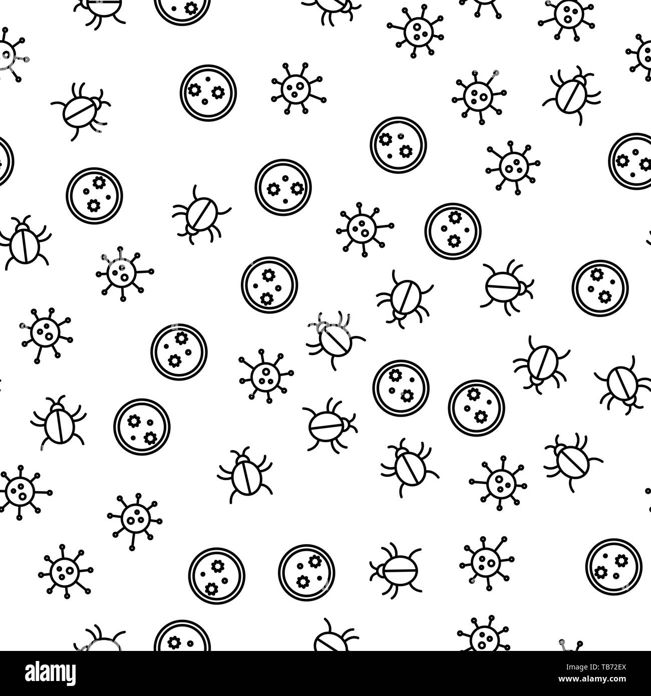 Medical Bacteria And Virus Seamless Pattern Vector Stock Vector Image ...