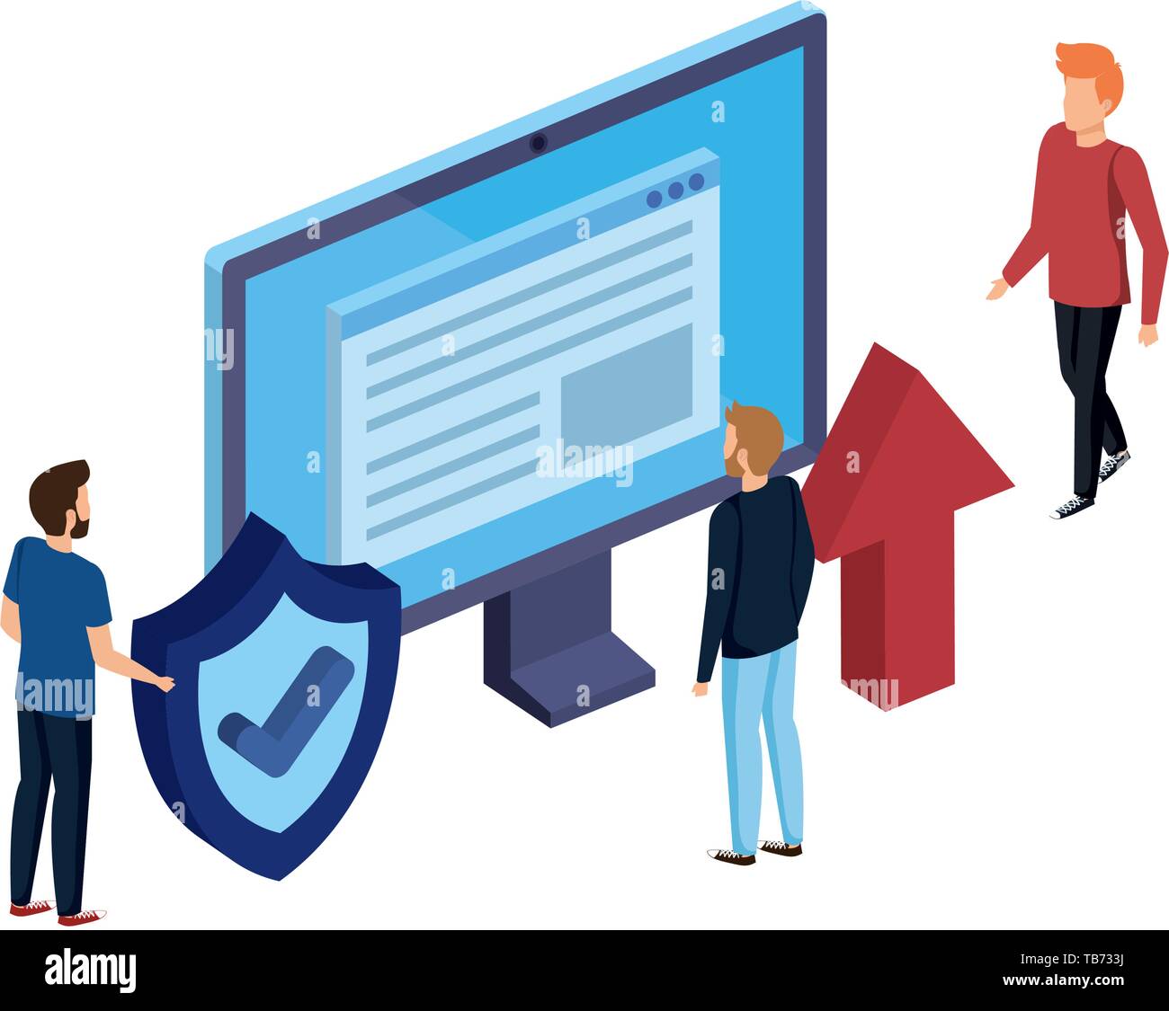 Desktop computer shield check hi-res stock photography and images - Alamy
