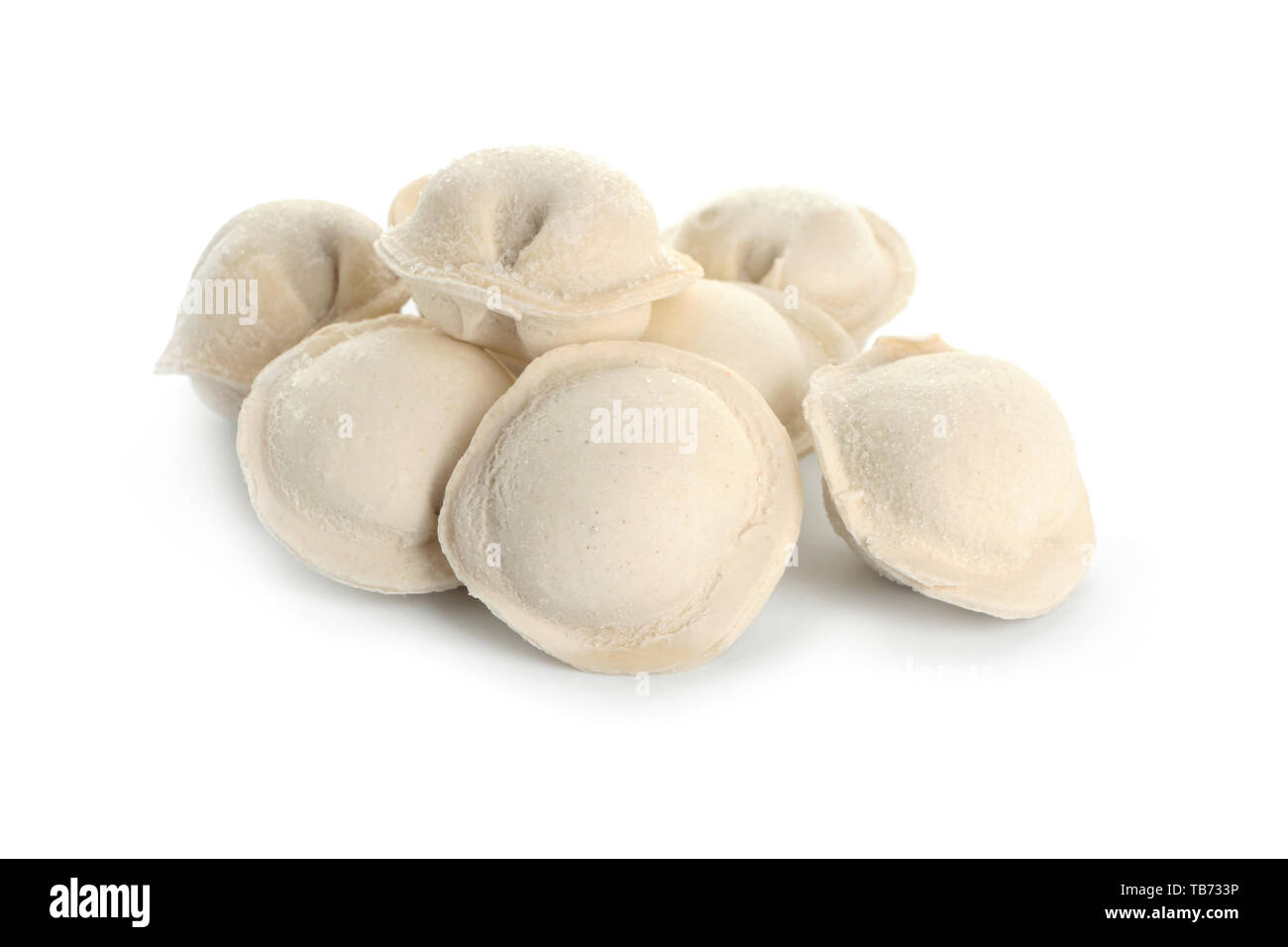 Fresh raw dumplings on white background Stock Photo - Alamy