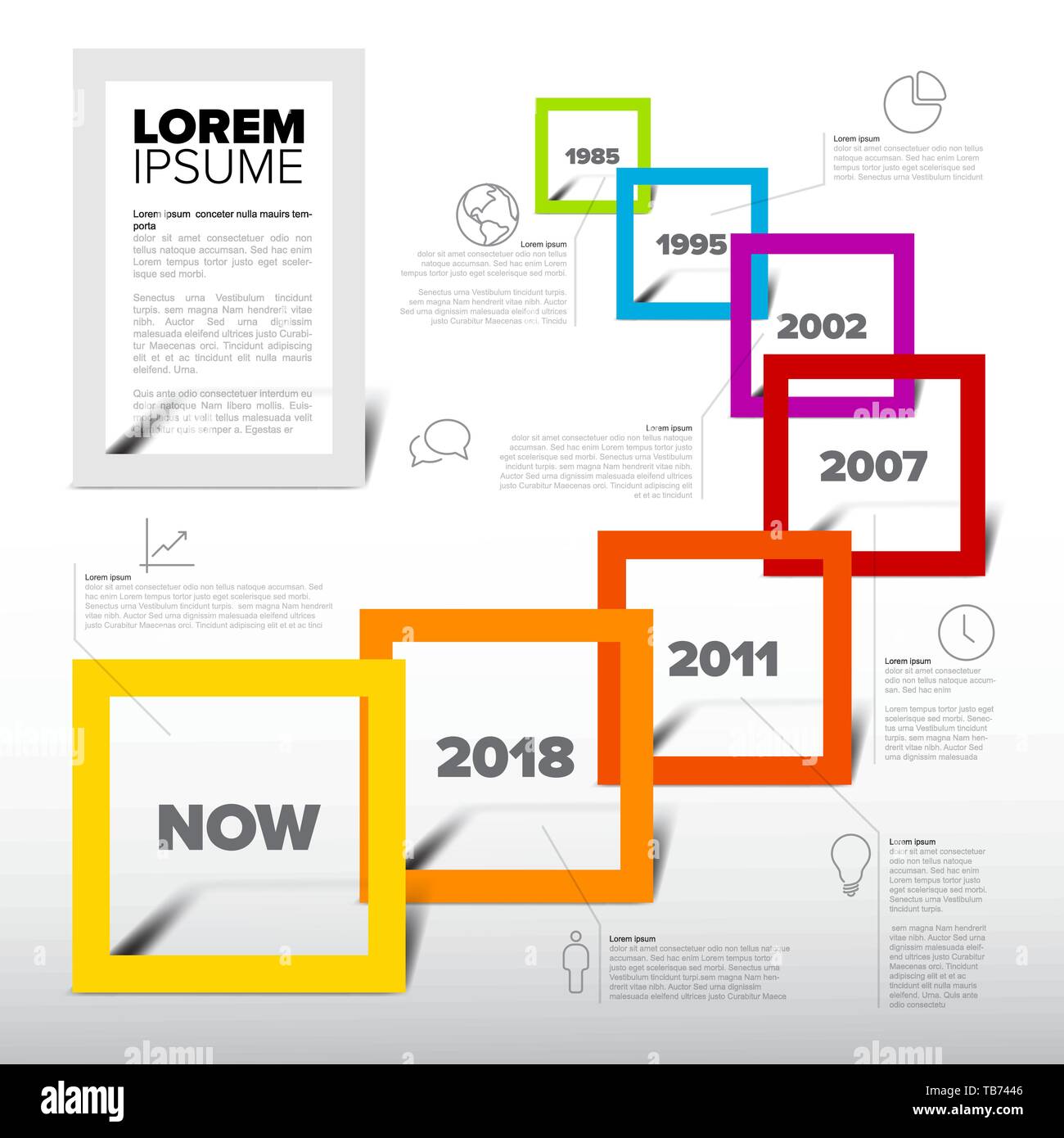 Vector Infographic timeline report template with icons Stock Vector ...