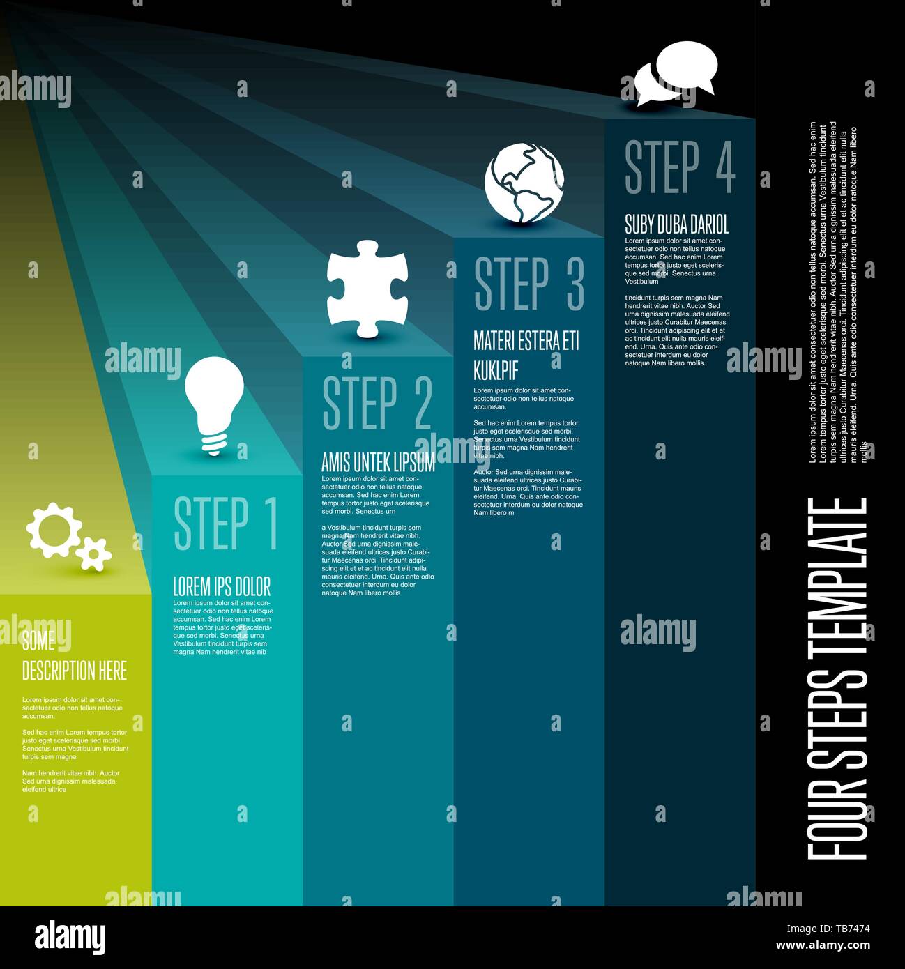 Vecotr Infographic steps diagram template for workflow, business schema ...