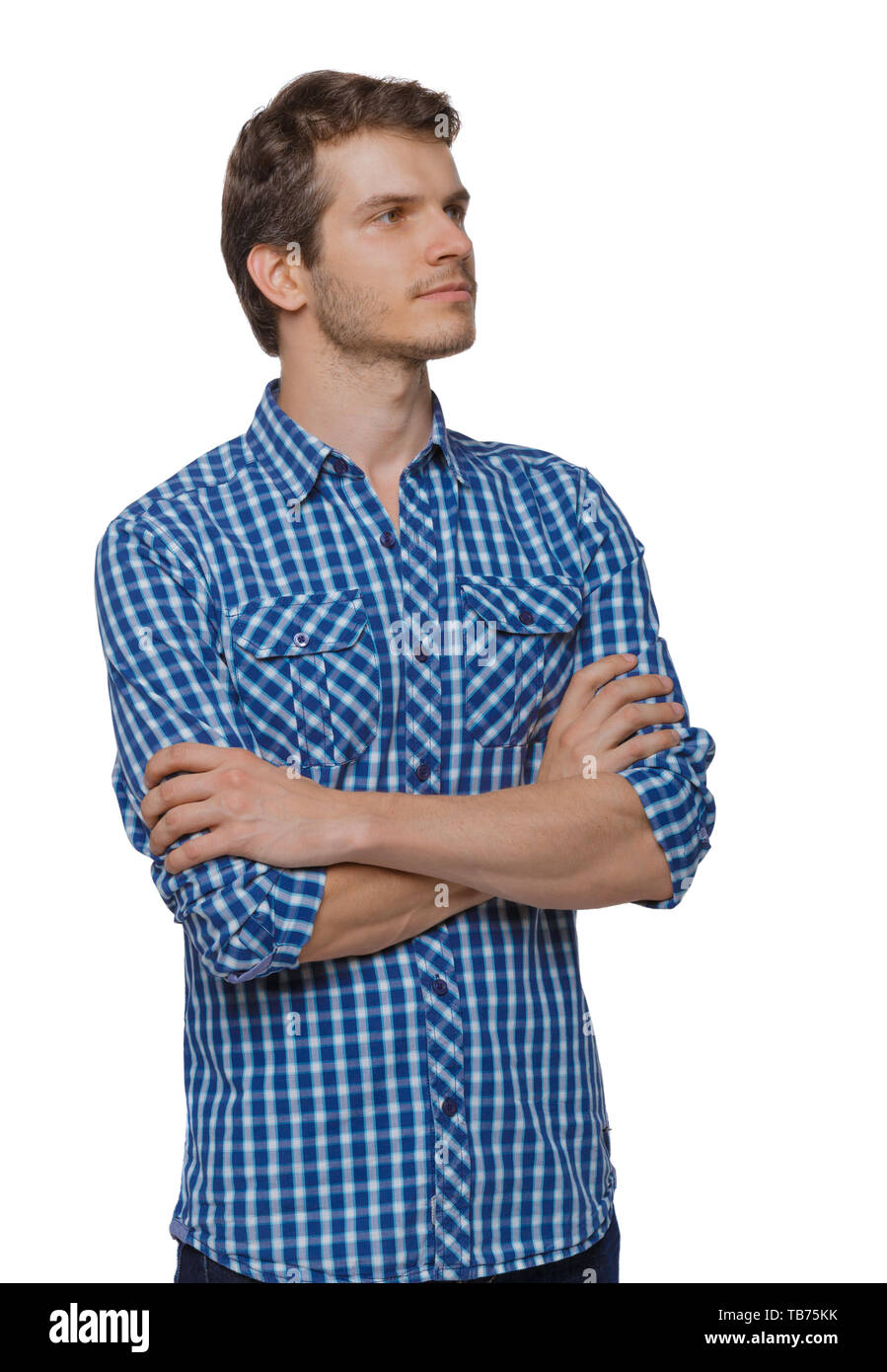 Front view of man in jeans. Standing young guy. Rear view people ...