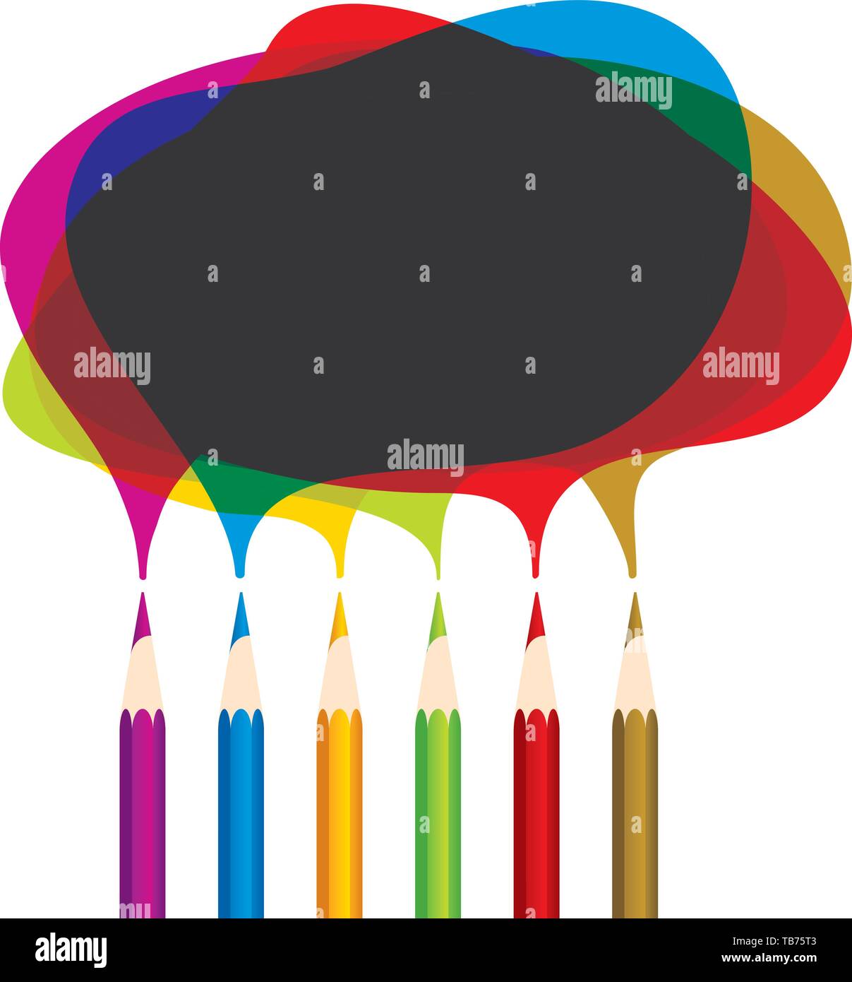 Vector illustration. Pencils conversation. Color talk bubbles from each ...