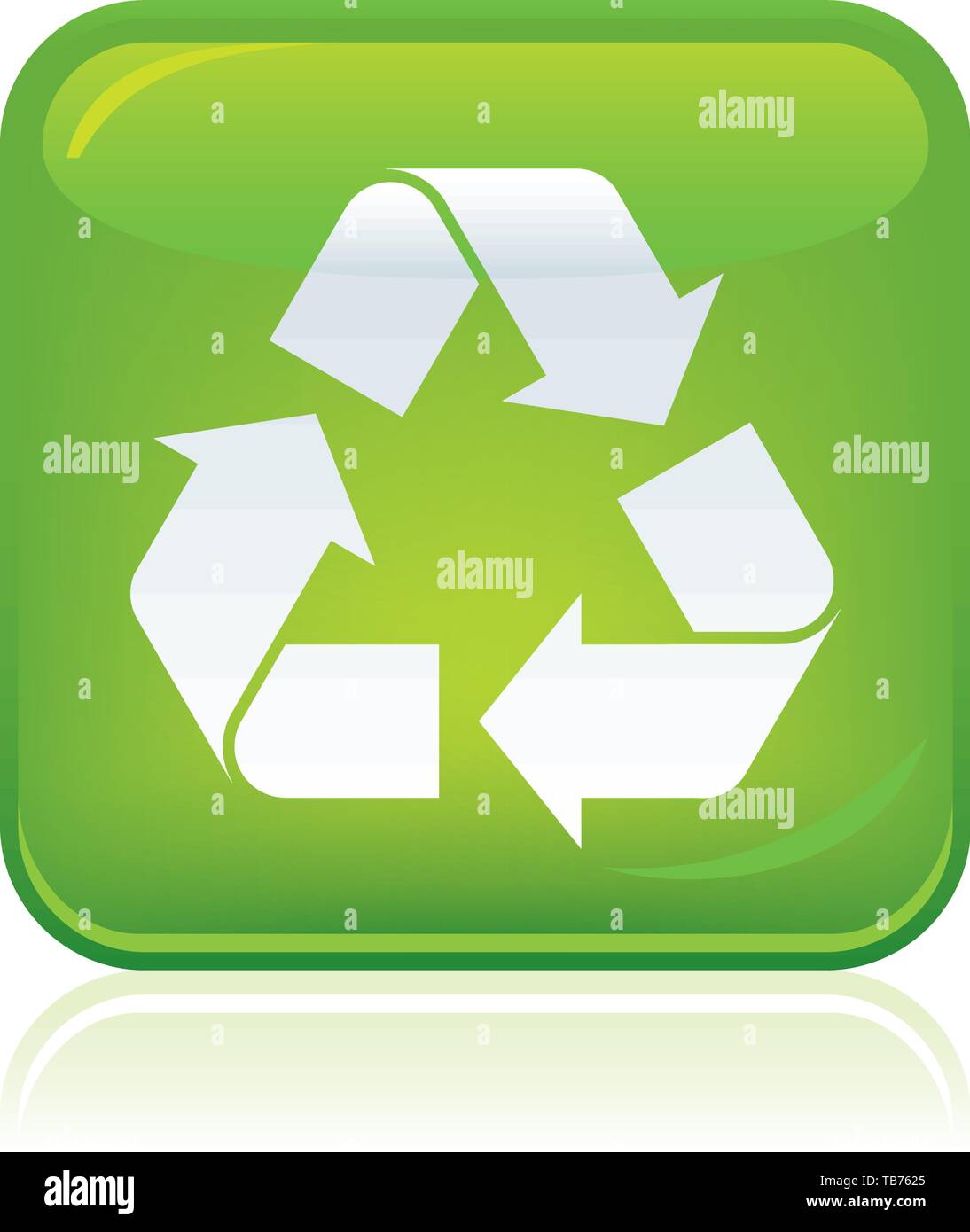 Vector illustration. Recycle candy icon with reflects. Shiny style ...