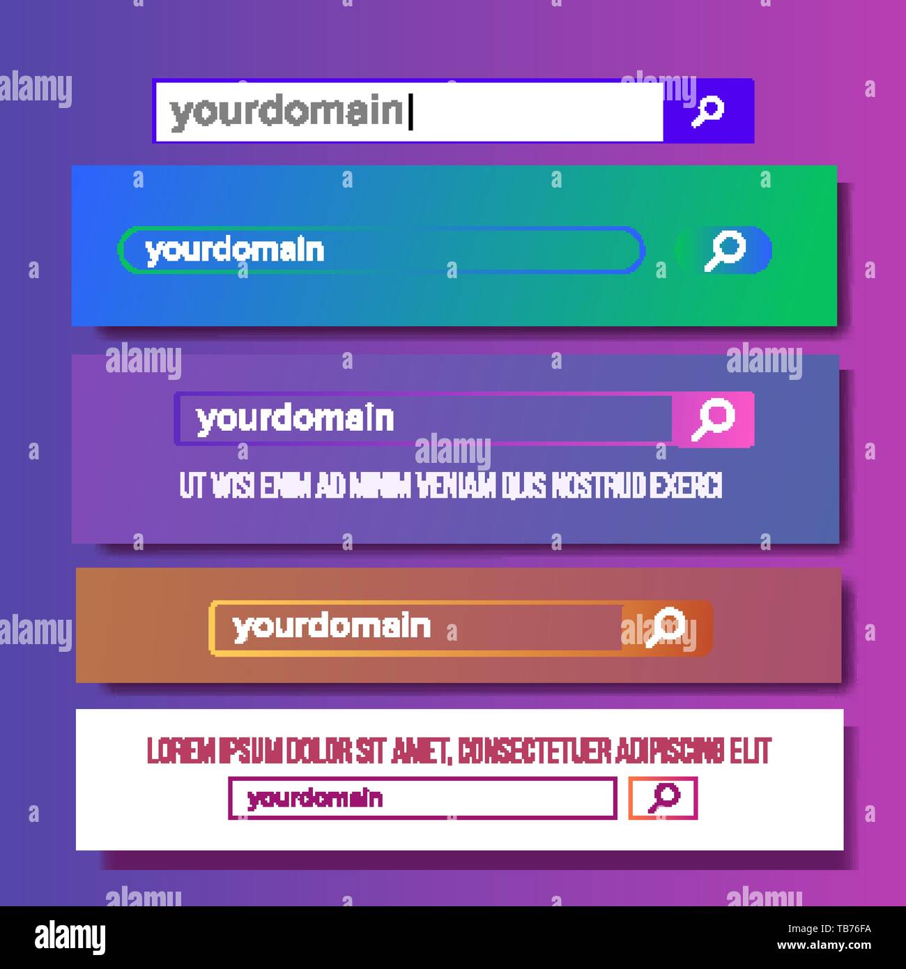 Bright Collection Of Search Domain Bar Set Vector Stock Vector Image ...