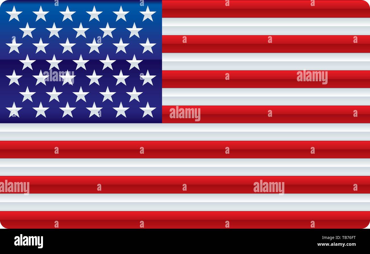 Vector illustration. Shiny usa flag. Soft color degradations in bars ...
