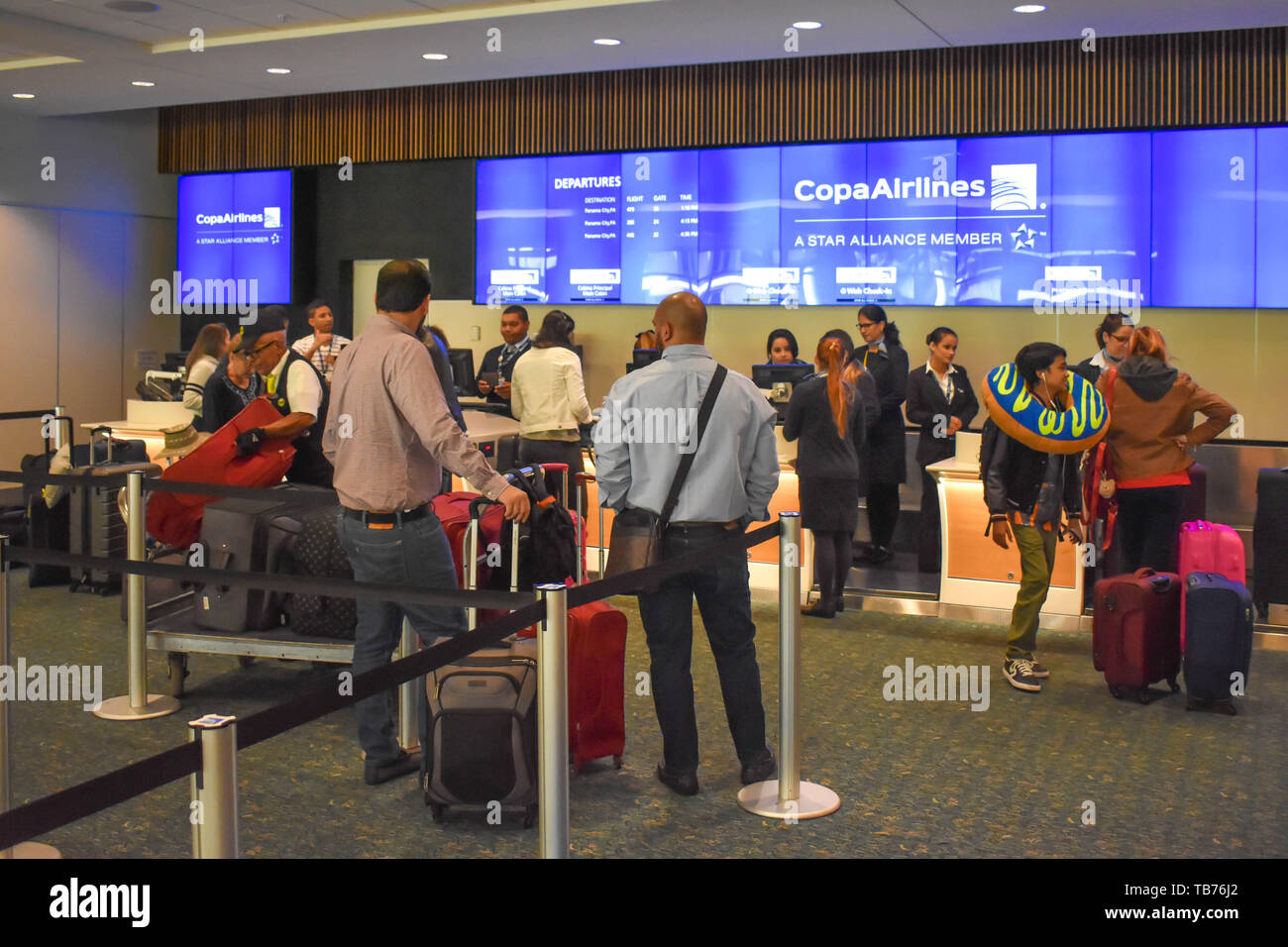 Orlando, Florida. March 01, 2019. People doing check-in at Copa ...