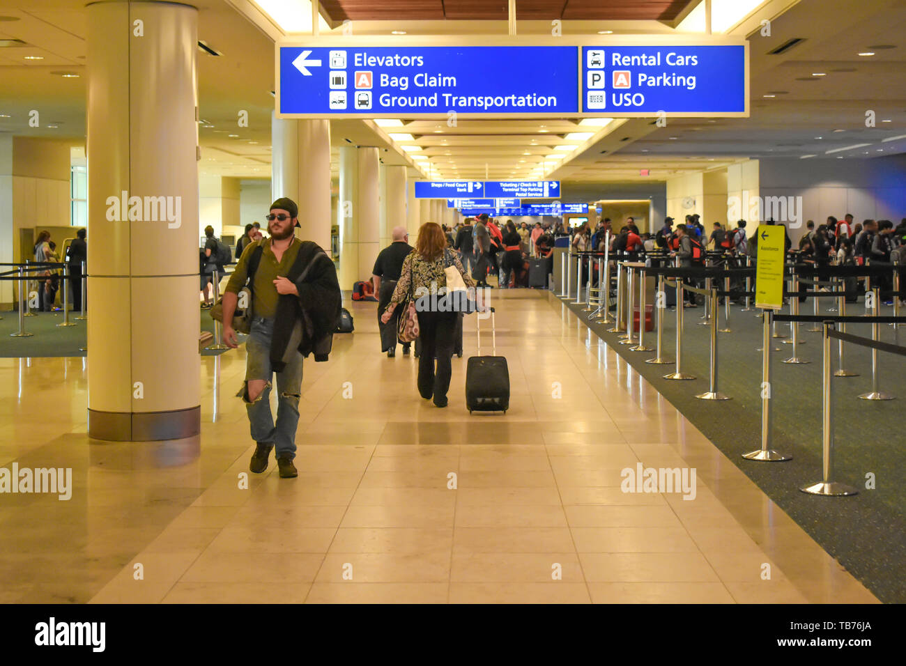 Orlando, Florida. March 01, 2019. People walking in Check-in and ...