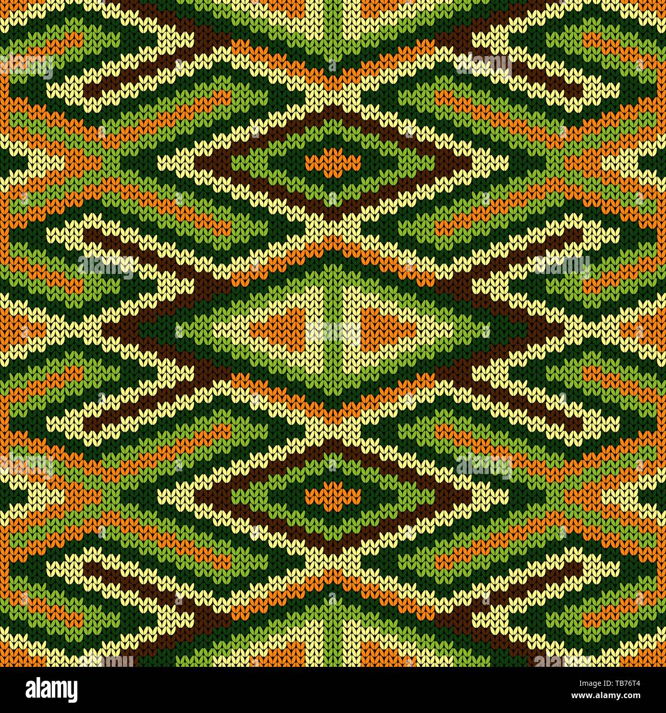 Geometrical ornate seamless knitted vector pattern as a fabric texture ...