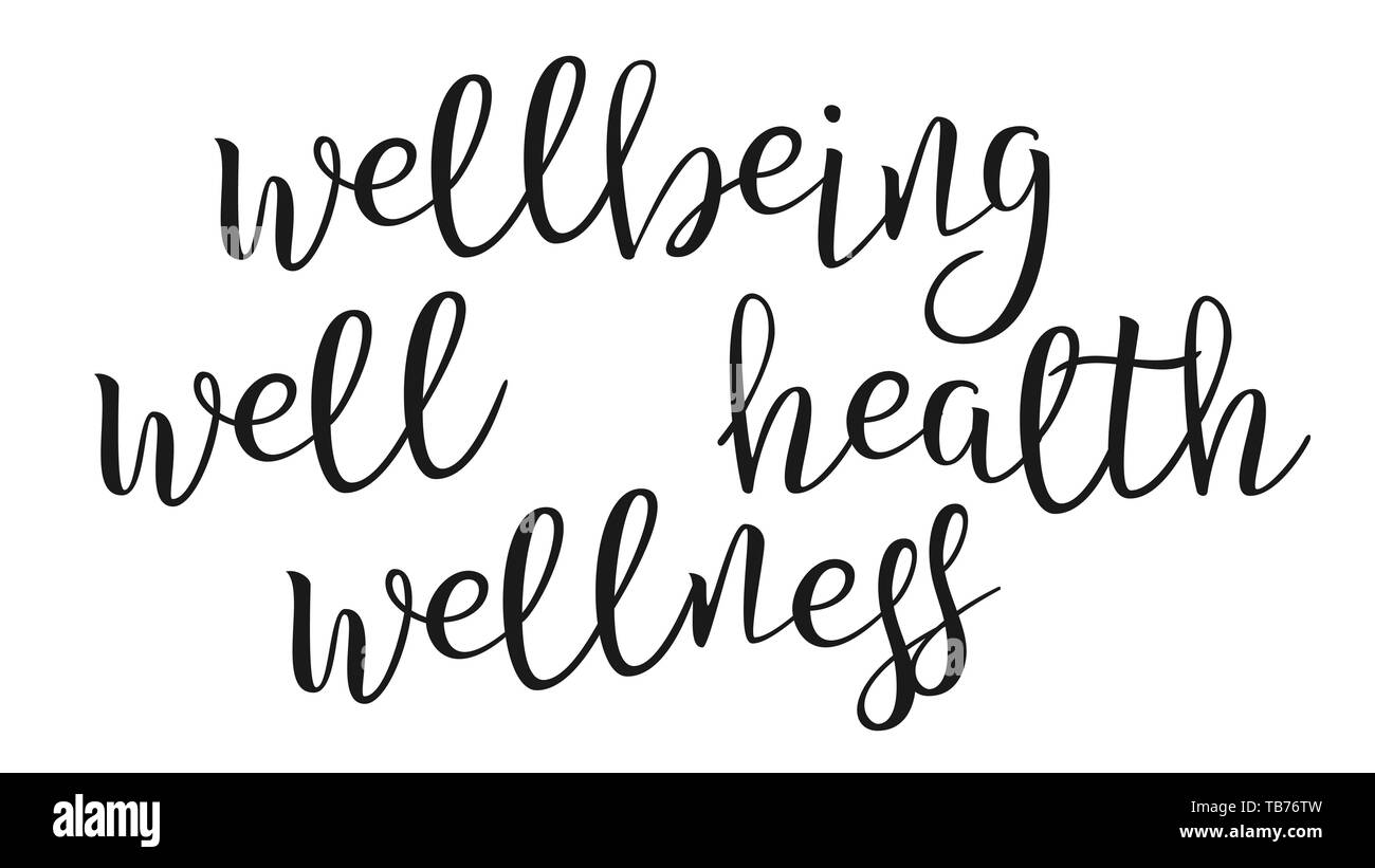 Modern Calligraphy Ink Of Word Wellbeing Vector Stock Vector Image ...