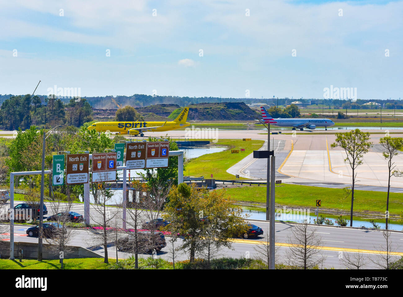 Orlando, Florida. March 01, 2019. Top view of Terminal B, South , North ...