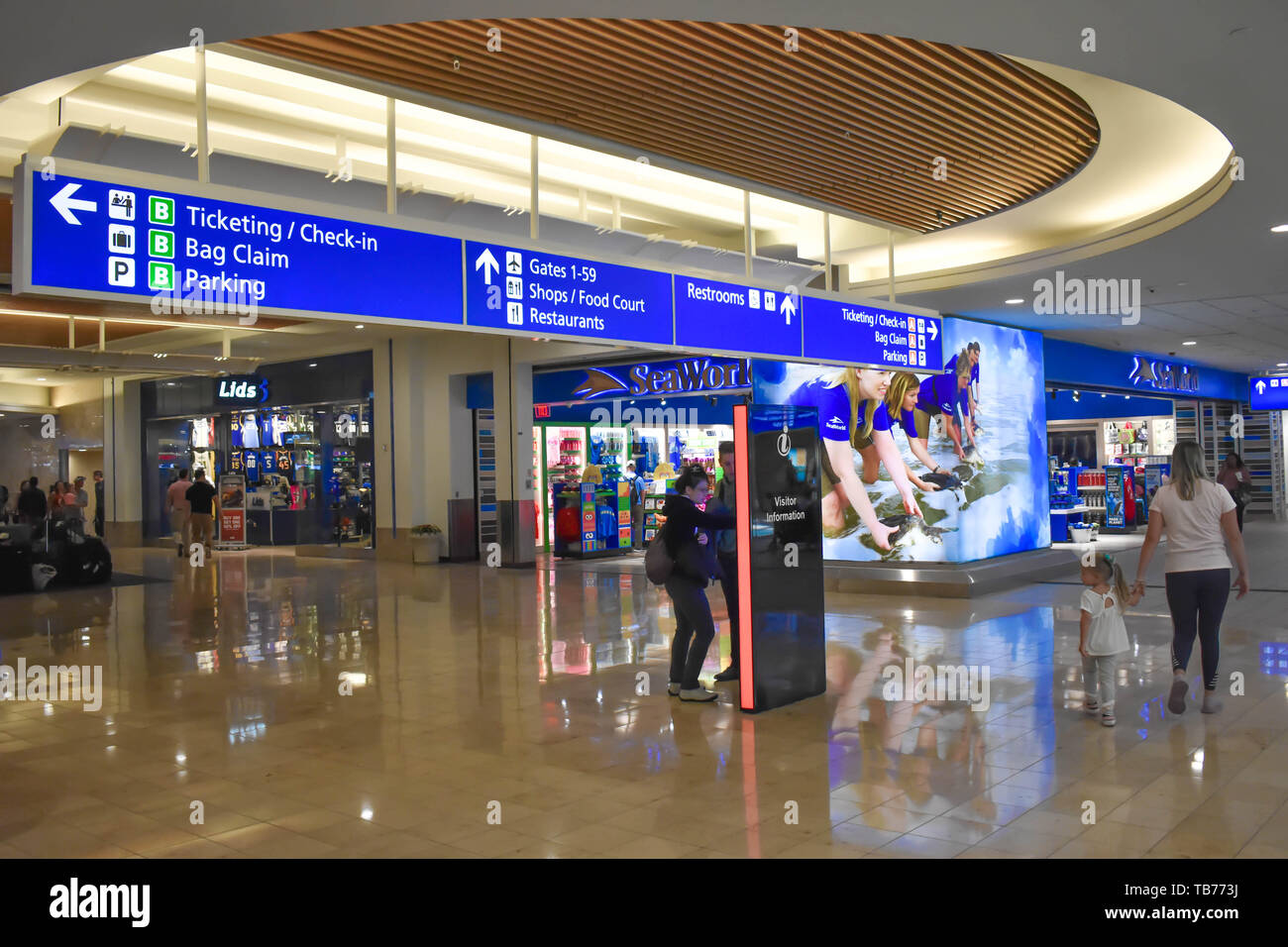 Orlando, Florida. March 01, 2019. Top view of Ticketing and Check-in ...