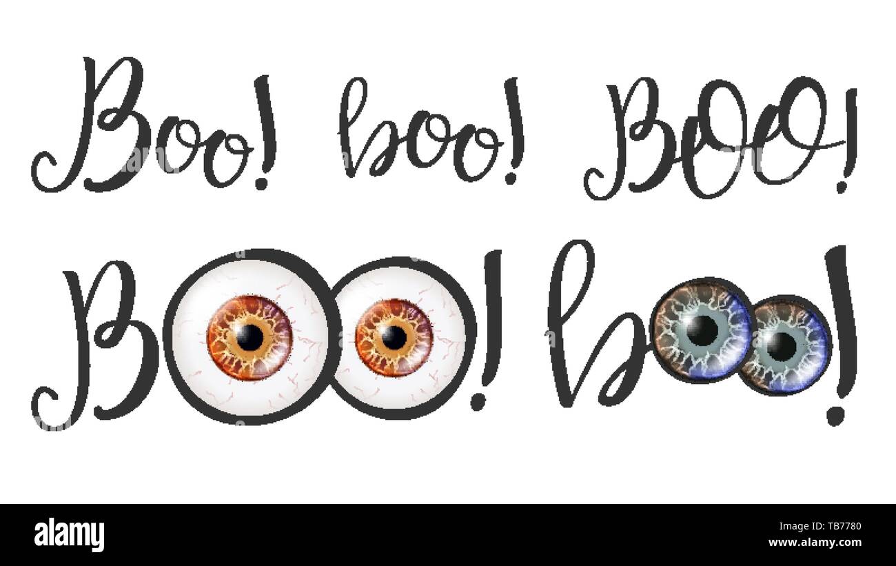Modern Calligraphy Of Word Boo And Eyes Vector Stock Vector Image & Art ...
