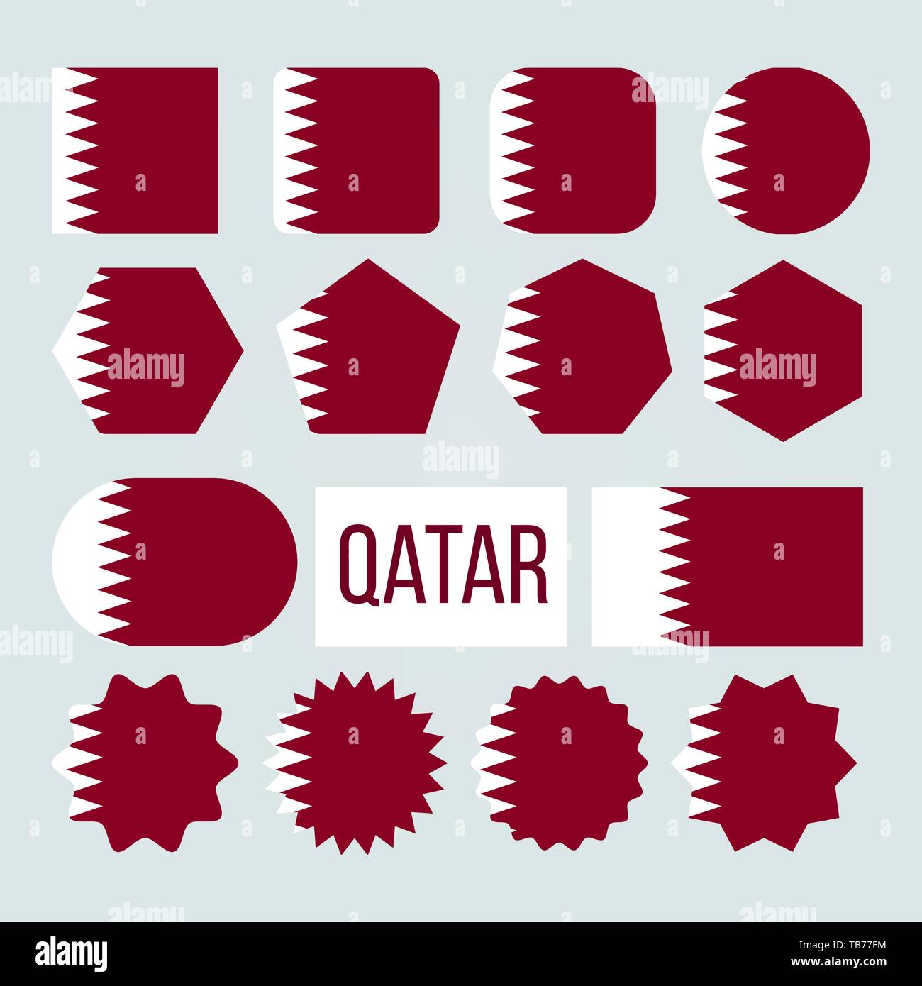 Qatar Flag Collection Figure Icons Set Vector Stock Vector Image & Art ...