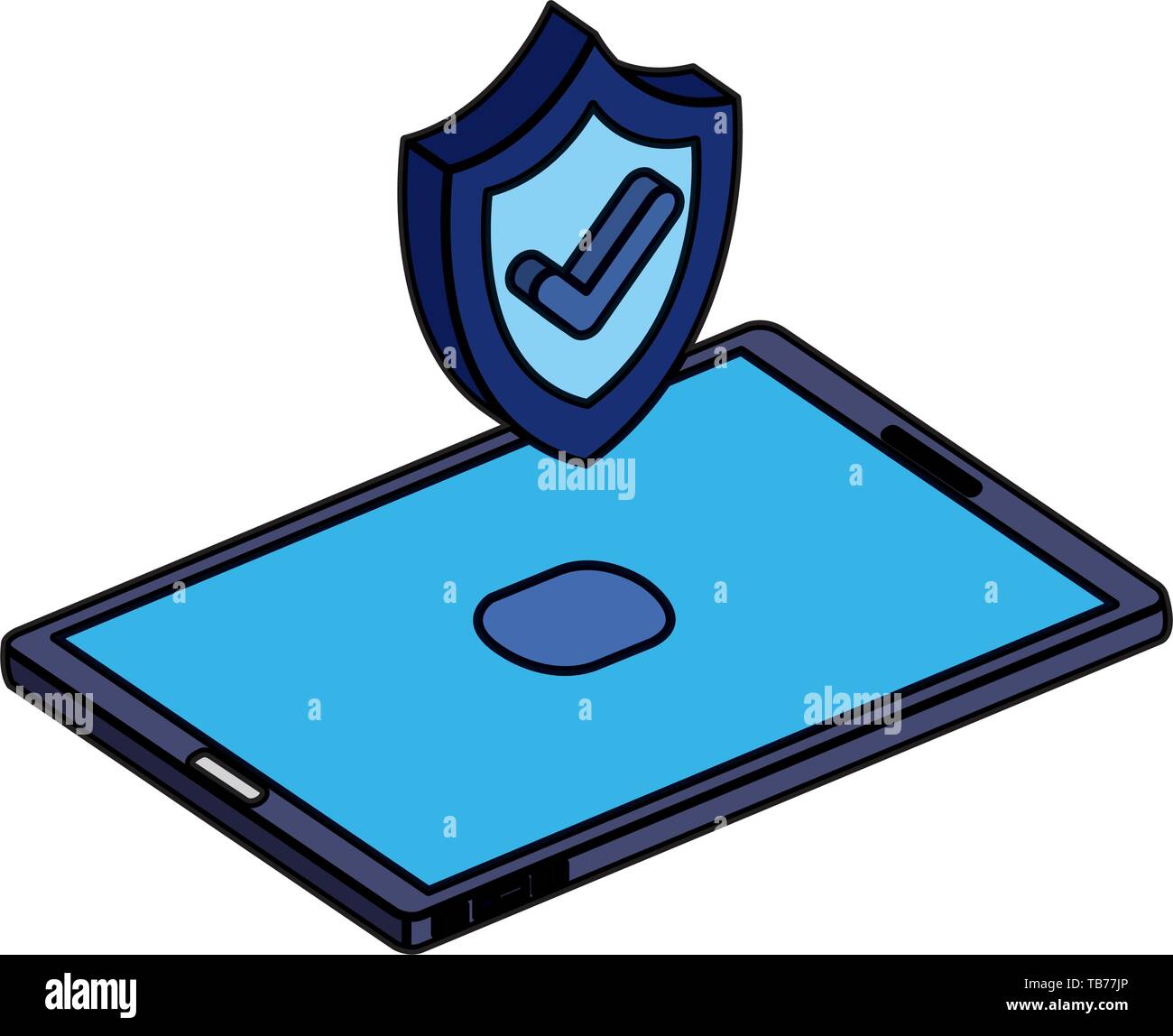 smartphone device with shield and check symbol Stock Vector Image & Art ...