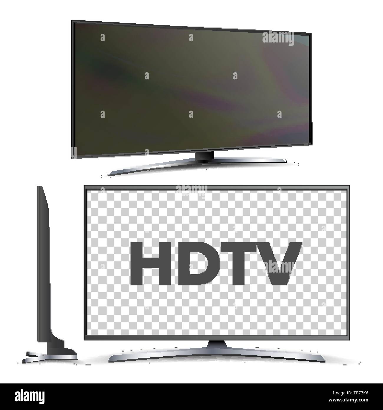 Modern Hdtv Lcd Led Screen Television Set Vector Stock Vector Image ...