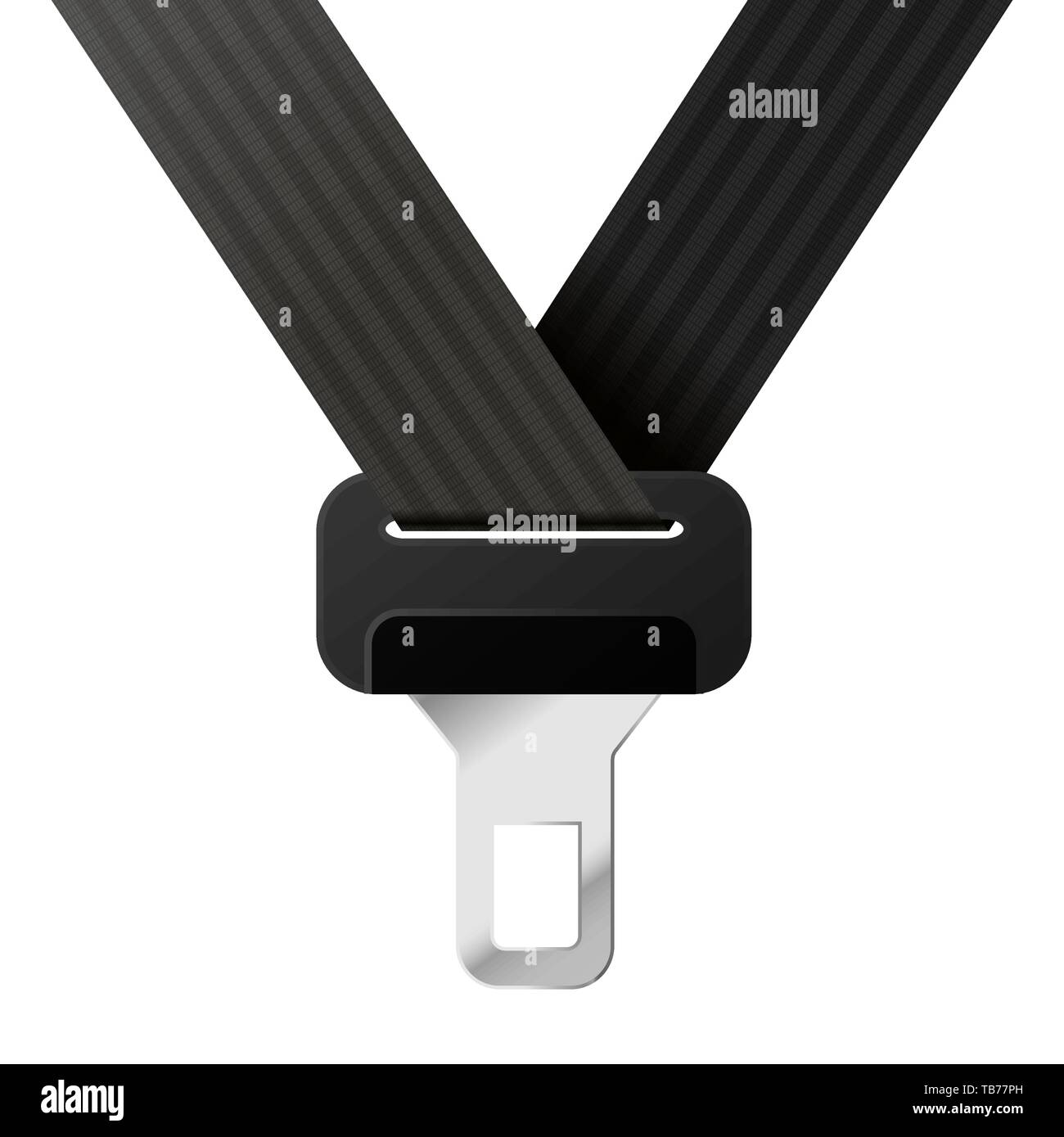 Realistic black safety belt lock isolated on white Stock Vector Image ...