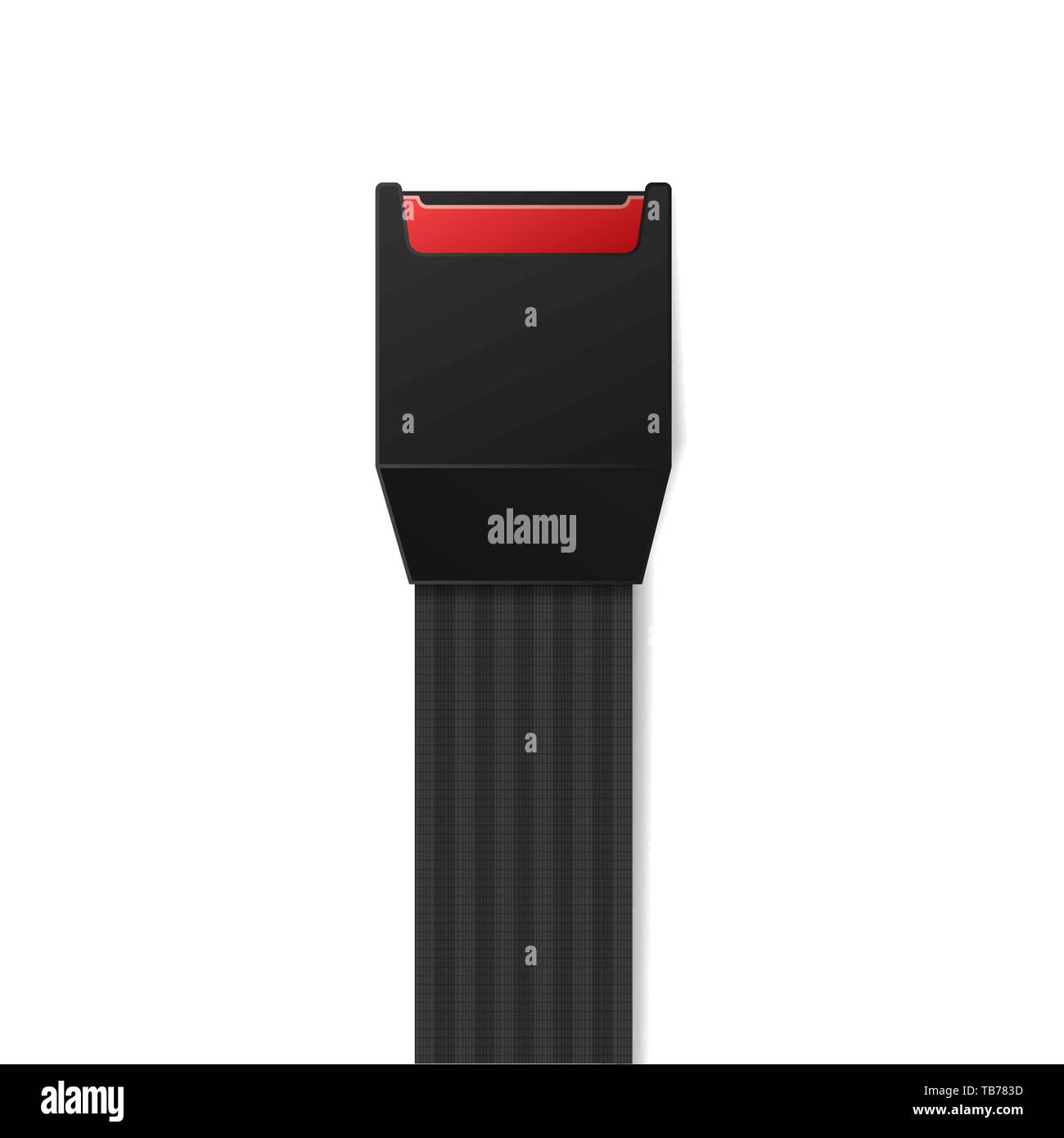 Realistic safety belt lock with red button isolated on white Stock ...