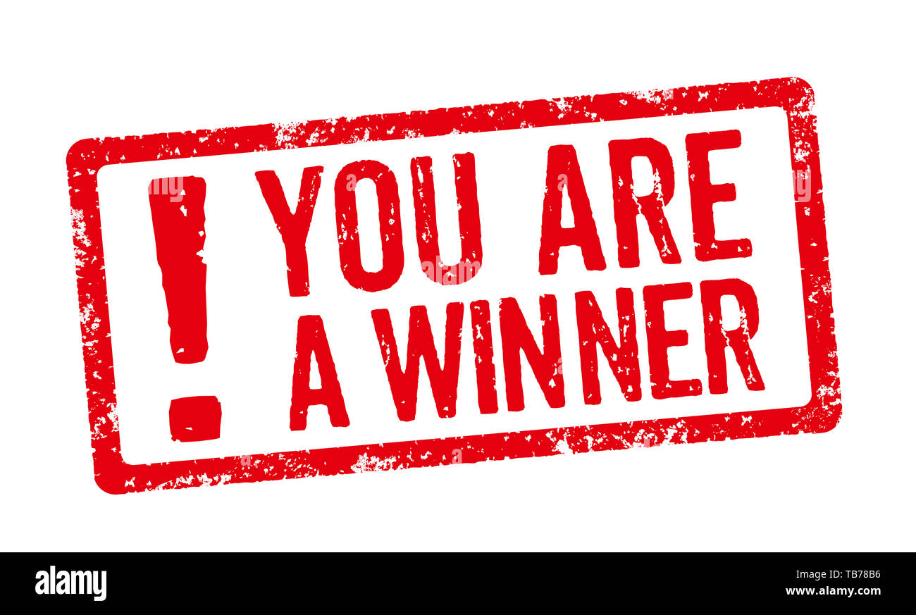 A red stamp on a white background - You are a winner Stock Photo - Alamy